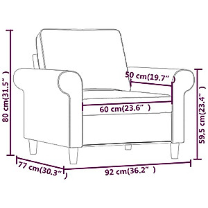 vidaXL Sofa Chair Home Indoor Living Room Single Relax Club Seating Upholstered Leisure Sofa Comfort Tub Armchair Furniture Dark Gray Fabric