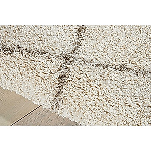 Nourison Brisbane Shag Cream 8'2' x 10' Area-Rug, Easy-Cleaning, Non Shedding, Bed Room, Living Room, Dining Room, Kitchen (8x10)