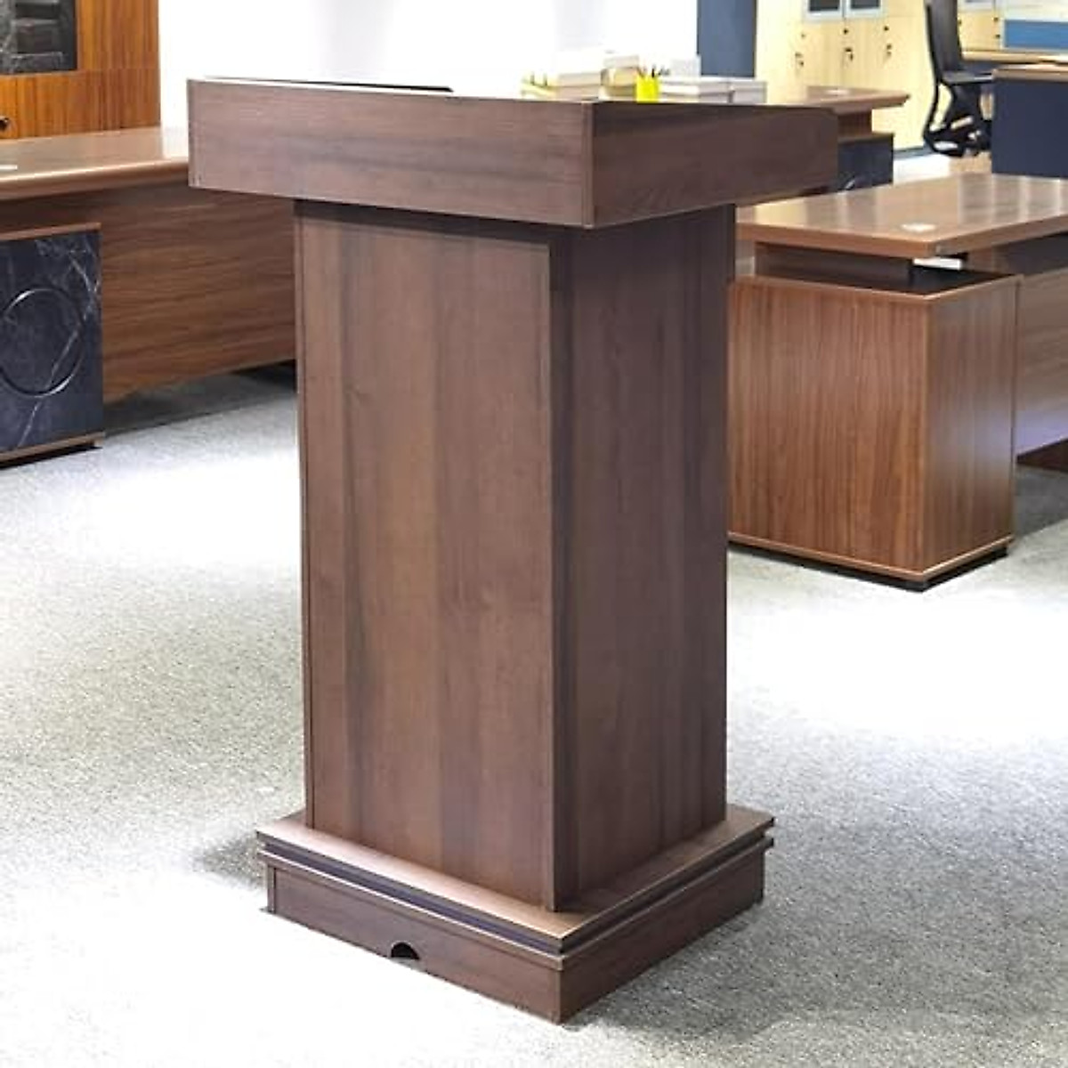 Vintage Lecterns Stable Standing Wooden Podium Square Pulpits with Storage Rack Podium Stand Load 15kg Presentation Stand