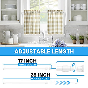 2PCS White Tension Rod Spring Curtain Rods 16 to 28 Inch Expandable Curtain Rod Spring Curtain Rod Spring Rods Tensions Rod Tension Curtain Rods spring tenstions curtain rod