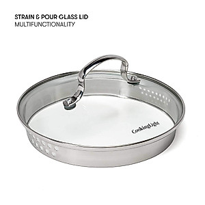 Cooking Light Stainless Steel Saucepan, Classic Belly Shape Cookware, Dishwasher and Oven Safe Pots and Pans, 3 Quart