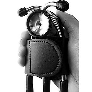 Genuine Leather Black Stethoscope Holder for Nurses and Doctors