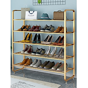 HEXEH Shoe Rack 3-Tier Shoe Rack, Metal Shoe Storage Organizer Shelf, Large Capacity, Space Saving, Ideal for Entrance Living Room Bedroom Dorm Shoe Storage Rack Shoe Storage Cabinet