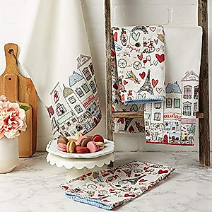DII I Love Paris Collection Kitchen, Dishtowel Set, 18x28, Eiffel Tower, 4 Piece