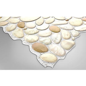 Sample for Display Purpose only Retro-Art 3D Wall Panels, Natural Pebble in White Beige Grey, PVC, 7"x10", 564PP