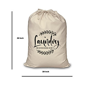 Mayatra's Organic Alexa Do My Laundry Cotton Laundry Bag for Clothes - Travel Organizer - Eco-Friendly 100% Pure Cotton Drawstring Bag - Large Size (Pack Of 1)