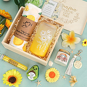 pengtai New Mom Gifts,Christmas Gifts For New Mom,New Mom Care Package After Baby,Pregnancy Gifts for Expecting Mom,Mom To Be Inspire Gift, Self-Care Spa Gift Set 12oz Glass Cup for New Mom