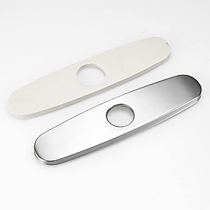 OWOFAN Hole Cover Deck Plate Escutcheon for Bathroom or Kitchen Sink Faucet Single Hole Mixer Tap 10 Inch Stainless Steel Brushed Nickel WF-4102SN