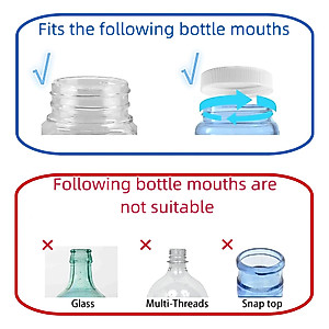 Hufopik Threaded/Screw-On Caps for 3 and 5 Gallon Water Bottle Jugs (6 pk) (53mm, White)