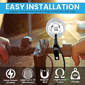 PyleUsa 2.25” Waterproof Off-Road Speakers - 20W Marine Grade Passive Woofer Sound System Full Range Outdoor Audio Stereo Speaker for Motorcycle, Car, ATV, 4x4, Jeep, Boat, Includes Brackets (Chrome)