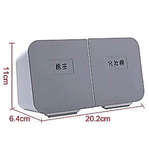 Likense Cotton Swab Storage Box for Cotton Balls,Cotton Swabs, Holder Wall Mount Makeup Pads Storage Canister for Bathroom, Bedroom