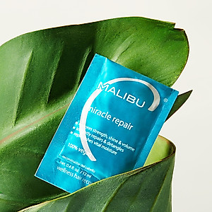 Malibu C Miracle Repair Hair Reconstructor (1 Packet) - Nourishing Hair Repair Treatment for Weak, Damaged Strands - Flax Protein & Vitamin B5 for Hair Strength