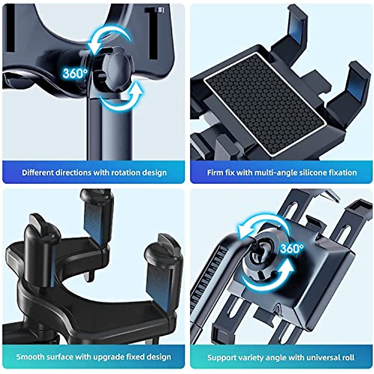 Rearview Mirror Car Phone Holder Mount,360° Rotatable and Retractable Universal Multifunctional Adjustable Rearview Mirror Phone Holder for Car and All Mobile Phones