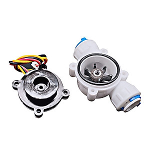 JAGTRADE Flow Meter Upgraded 3/8" Quick Connect Water Flow Sensor Food-Grade Hall Effect Flowmeter Fluid Meter Counter 0.3-10L/min