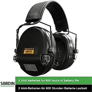 Sordin Supreme Pro-X Slim SFA Hearing Protection - Active Ear Defenders - Attenuation Ring for Increased SNR (31 dB) - Green