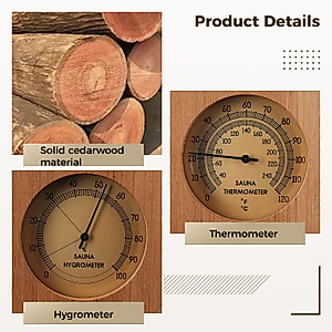 Homaisson 2 in 1 Sauna Thermometer and Hygrometer, Wooden Sauna Hygrothermograph Indoor Humidity Temperature Measurement for Sauna Room Accessories-10 x 5’’