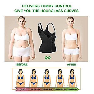 YADIFEN Waist Trainer Vest for Women,Zipper Corset Body Shaper for Tummy Control Neoprene Cincher Sweat SaunaTank Top
