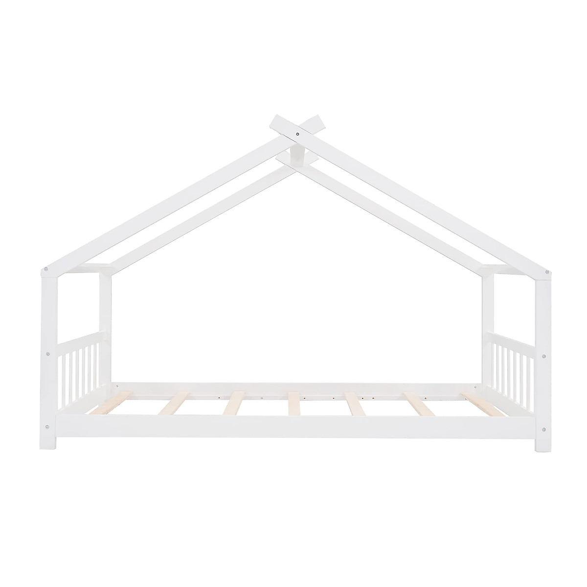 Harper & Bright Designs Kids House Beds Twin, Wooden Montessori Bed, Kids Twin House Bed with Headboard & Footboard, Twin Bed Frame for Kids Boys Girls Teens, No Box Spring Need (Twin, White)