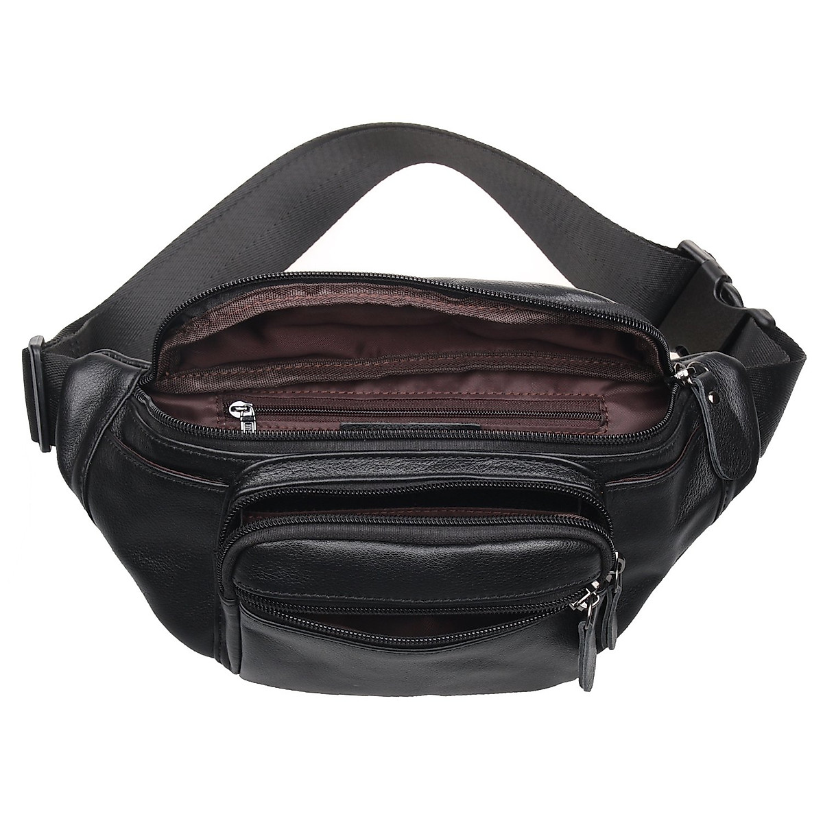 Polare Napa Leather Fanny Pack Waist Bag For Outdoor Travel Camping Cycling Running