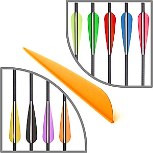 Letszhu Arrows Vanes 4 Inch Plastic Feather Fletching for DIY Archery Arrows 50 Pack (Orange)