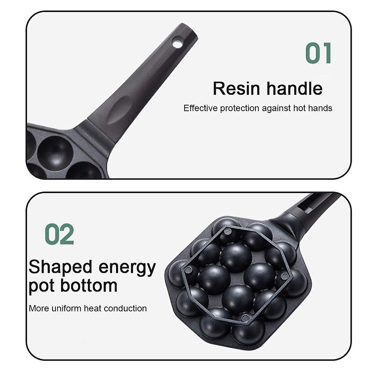 Takoyaki Grill Pan,14 Holes Nonstick Takoyaki Grill Pan Cooking Baking Mold Tool for Making Poffertjes Pancake Balls,Thai Kanom Krok and Other Small Desserts,1.57" Hole Diameter