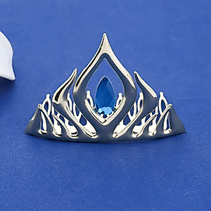 FAADBUK Frozen Elsa Tiara Coronation Crown Hairpin Frozen Coronation Crown Gifts Frozen Elsa Lover Gift (Silver-Crown)