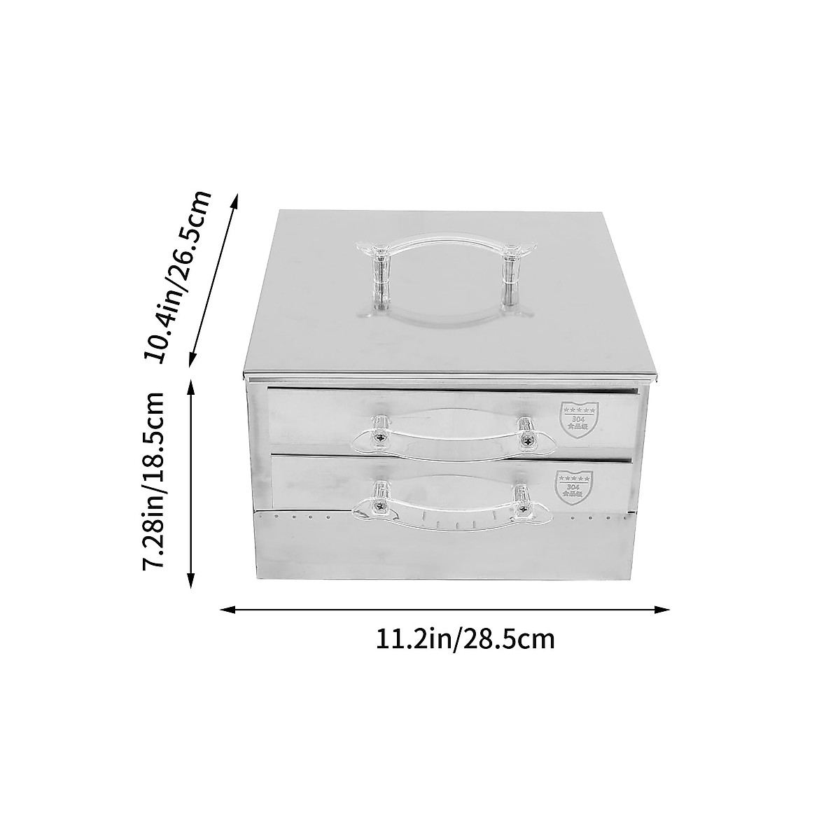 Rice Noodle Roll Steamer Machine - 2 Layers 2 Trays Chinese Cantonese Cheung Fun Changfen Maker for Commercial and Home Use with Extra Stainless Steel Holed Steam Tray and Long Handle