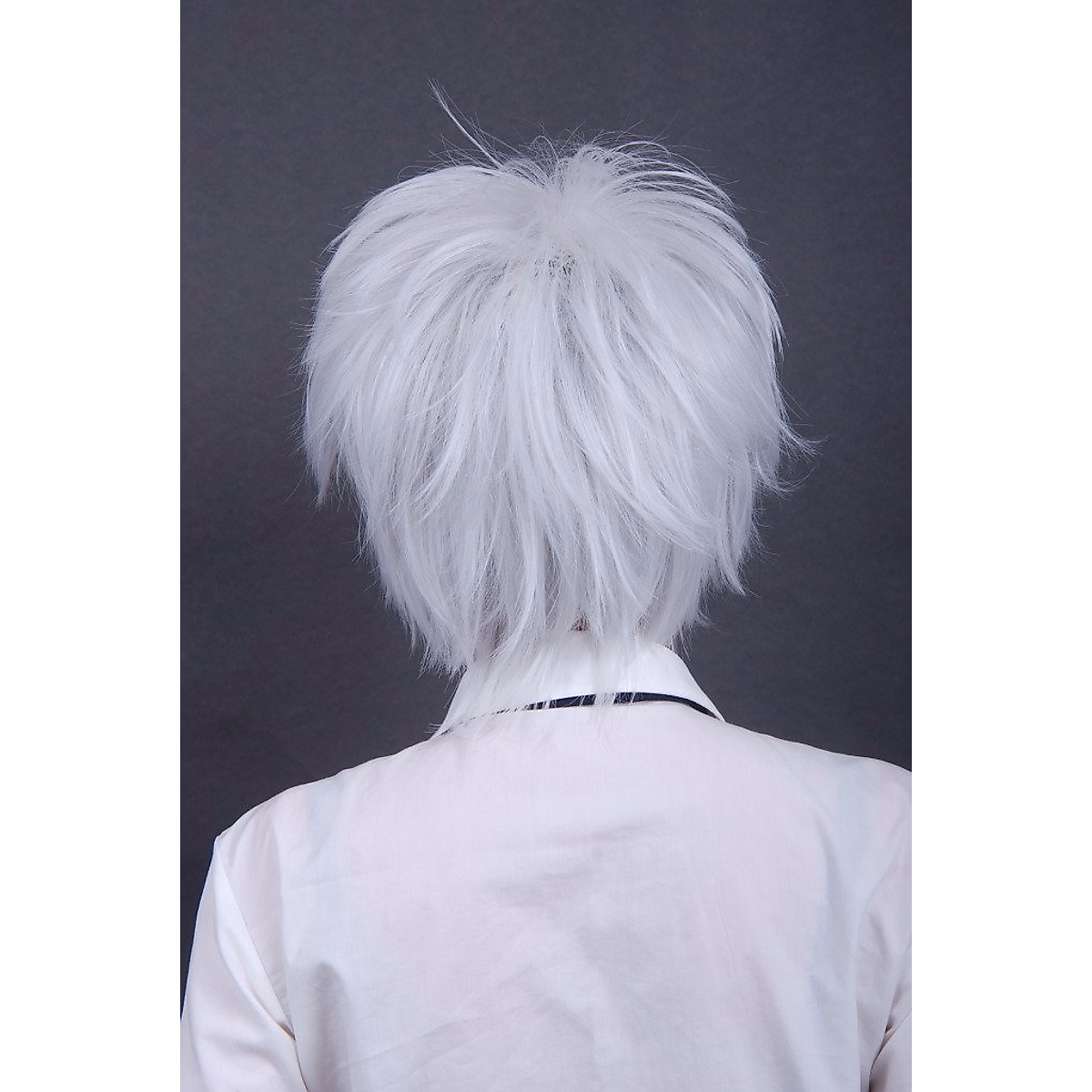 COSPLAZA Cosplay Wigs short white Party Full Hair with Free Cap Free Wig Net
