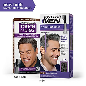 JUST FOR MEN Touch of Gray Hair Treatment T-45 Dark Brown, 2 Pack