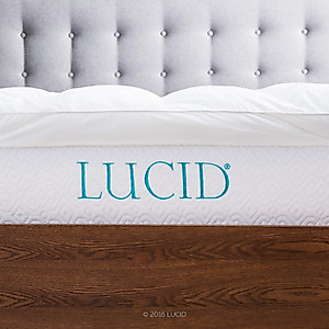 LUCID Mattress Topper, Twin XL, 3 Inch, Ultra Plush Down Alternative Fiber - Soft and Breathable Cotton Topper