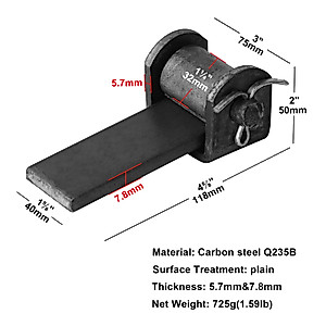 heneng 4 Pcs Weld on Straight Strap Trailer Hinges, 4-5/8" x 3" x 2", Long Leaf Hinge, 5/16" (7.8mm) Thick