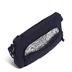 Vera Bradley Women's Microfiber Little Hipster Crossbody Purse With RFID Protection, Navy, One Size