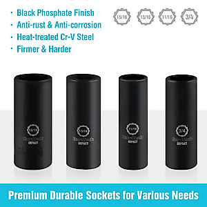 DURATECH Cordless Impact Wrench - Gifts for Dad, 20V Impact Gun, 1/2'' Drive, 330 Ft/lbs Max Torque, with 4 Impact Sockets, 4.0Ah Large Capacity Battery and Fast Charger Included, Great Gifts