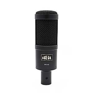 Heil PR 40 Dynamic Microphone for Streaming, Podcast, Recording, and Broadcast, XLR Microphone for Live Music, Wide Frequency Response, Smooth Sound, Superior Rear Noise Rejection and Durable - Black