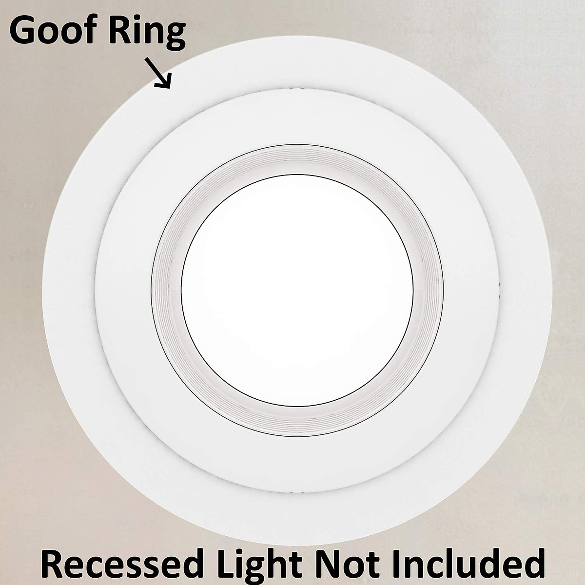 Lighting Labs 8 Pack Matte White Goof Trim Ring for 8" Inch Recessed Can Lighting Down Light, Outer Diameter 8.6 Inches, Inner Diameter 6.2 Inches