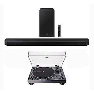 SAMSUNG HW-Q600B 3.1.2ch Soundbar with Dolby Audio with an Audio-Technica AT-LP120XBT-USB-BK Black Direct Turntable (2022)(USED)