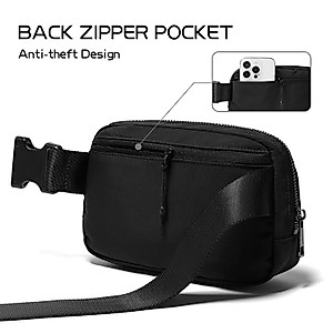 Belt Bag for Women Fanny Pack Crossbody Bags for Women Fashion Waist Packs with Adjustable Strap Gifts for Teenage Girls Women Men (Black)