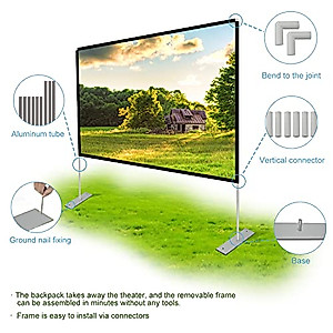 Projector Screen with Stand 120 inch 16:9 HD 4K Outdoor Indoor Projection Screen for Home Theater 3D Fast-Folding Projector Screen with Stand Legs and Carry Bag Projection Movie Wrinkle-Free…