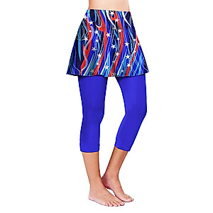 MSACRH Women’s Tennis Skirted Leggings with Pockets Active Skort Athletic Ruffle Pleated Golf Skapri with Skirt