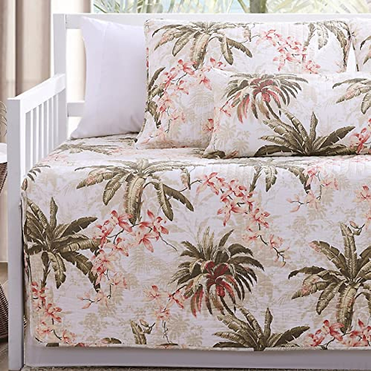 Tommy Bahama - Daybed Set, Cotton Bedding with Matching Shams & Pillow Cover, Lightweight Home Decor for All Seasons (Bonny Cove Beige, Daybed)