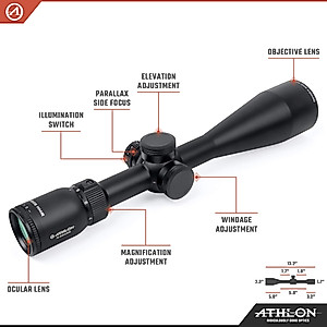 Athlon Optics Argos HMR 4-20x50 Riflescope - AHMC SFP IR MOA, Black