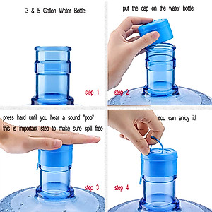 GuangTouL 20 Pcs Non Spill Caps for 3 & 5 Gallon Water Jug Cap Anti-Splash Bottle Caps Replacement Water Bottle Snaps