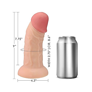 9" Huge Thick Realistic Anal G-spot Dildo Dong Cock Hands Free Suction Cup