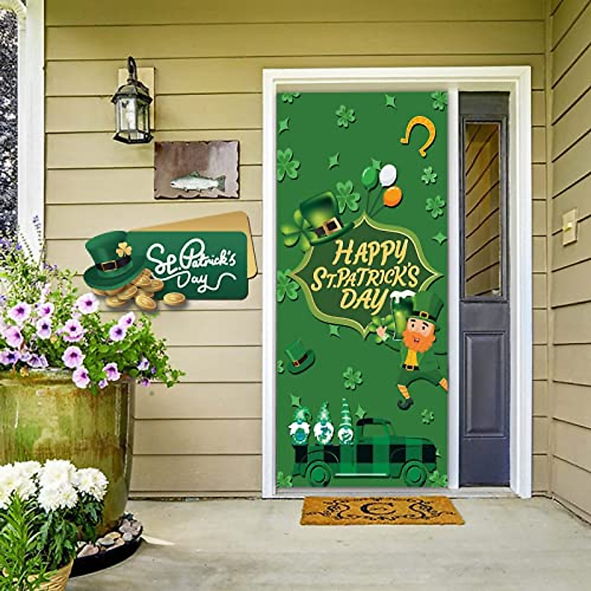 Happy St Patrick's Day Door Banner Irish Luck Day Saint Patrick's Day Party Indoor Or Outdoor Decor Door Banner 72.8 x 35.4inch