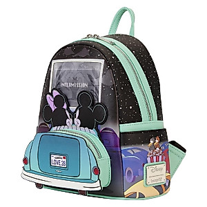 Loungefly Mickey & Minnie Date Night Drive-In Lenticular Mini Backpack Standard