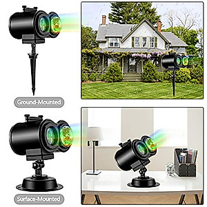 eletecpro Halloween Projector Light with 16 Slides Patterns & 10 Colors Ocean Wave, Party Decorative Lights with Remote Control, Waterproof Outdoor & Indoor Holiday Light (Black)