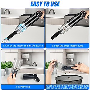 Handheld Vacuum&Vacuum Bug Catcher Spider Insect Traps Catcher Cordless with USB Charging Rechargeable Handheld LED Lights Bug Catcher for Stink Bug,Beetle,Pest Suction Trap,Car Kitchen Pet Hair