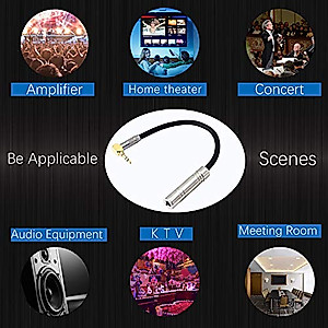 PNGKNYOCN Right Angle 3.5mm (1/8 inch) Male to 6.35mm (1/4 inch) Female Stereo Audio Adapter Connector Gold Plated for Audio Cable Extension and Conversion.
