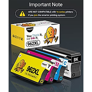 iNKPAD Remanufactured Ink Cartridge Replacement for HP 962 962XL, High Yield 962XL Ink Cartridge Combo Pack Work with HP OfficeJet Pro 9012 9015 9025 9015e 9010 9018 9020 9025e Printer (BCMY, 4 Pack)