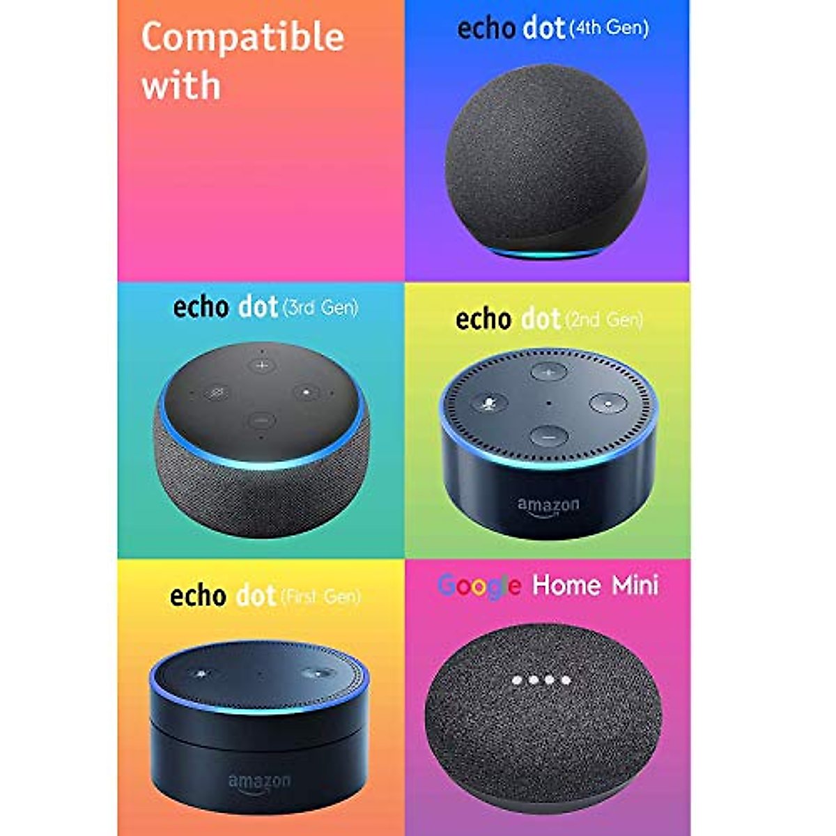 Dekodots Smart Speaker Table Stand (Dog) - Decorative Holder for Amazon Echo Dot or Google Home Mini - Portable Design, No Sound or Microphone Interference - Durable Poly-Resin